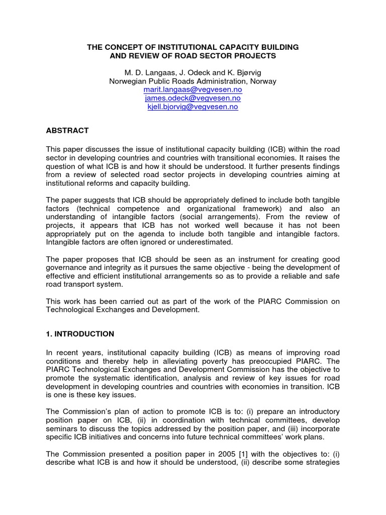 The Concept of Institutional Capacity Building PDF | PDF | Capacity ...