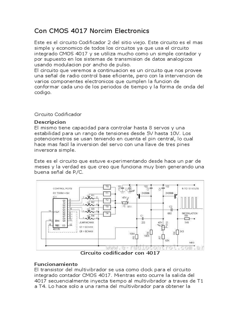 E-Radio Control Codificador Con CMOS 4017 Norcim Electronics | PDF ...