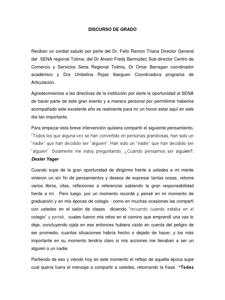 Discurso de Grado | PDF