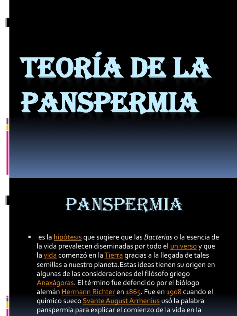 Teoría de La Panspermia | PDF | Science | Biología