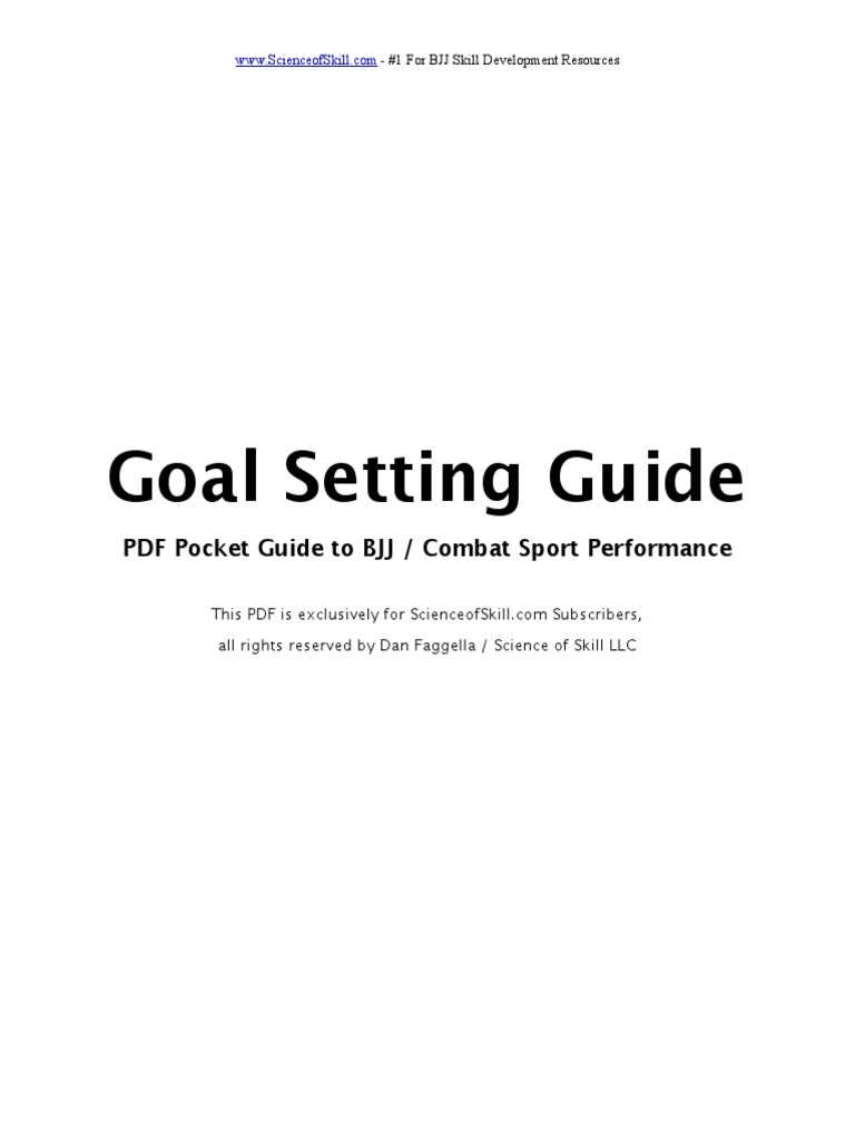 BJJ Goal Setting Guide | PDF | Brazilian Jiu Jitsu | Goal Setting