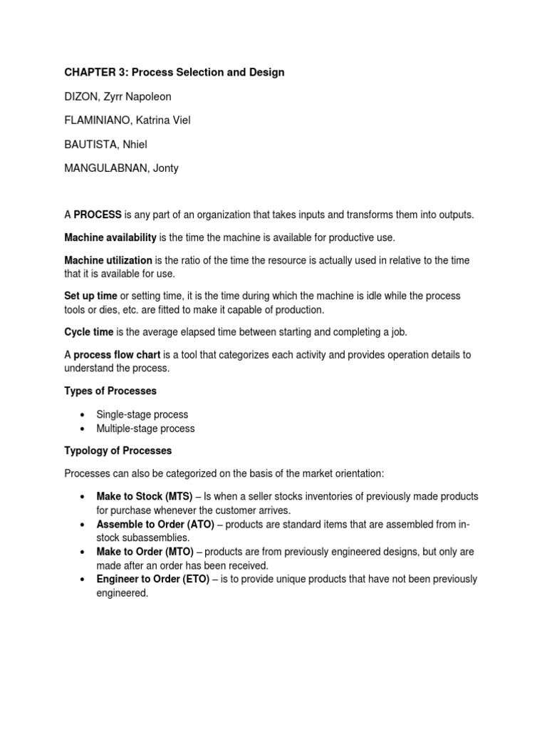Process Selection and Design | PDF | Resource | Operations Management