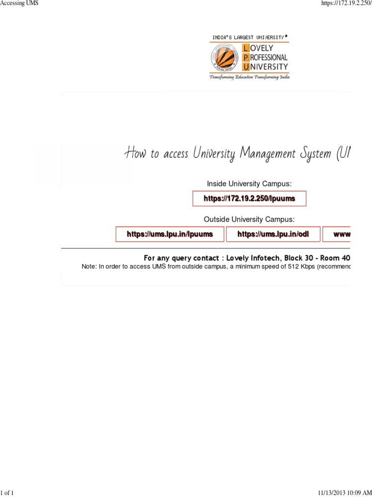 How To Access University Management System (UMS) ? | PDF | Technology ...