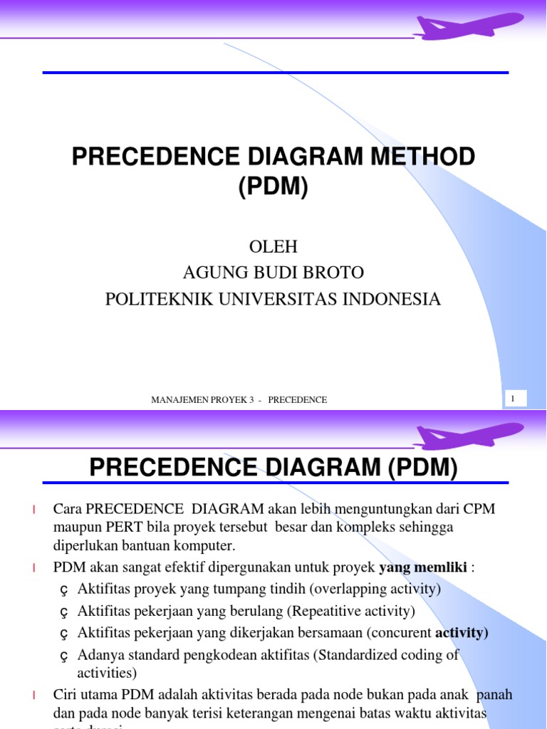 Precedence Diagram Method (PDM) : Oleh Agung Budi Broto Politeknik ...
