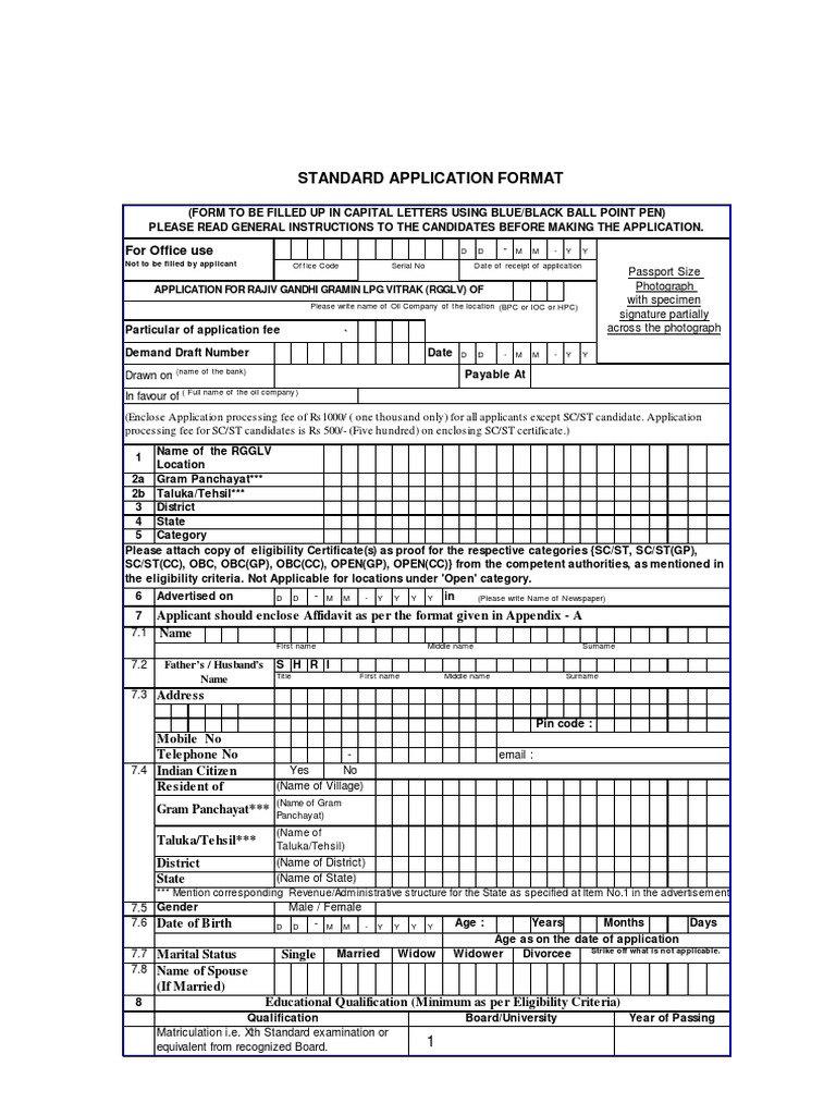 Application Format of RGGLV Selection | PDF | Notary Public | Magistrate