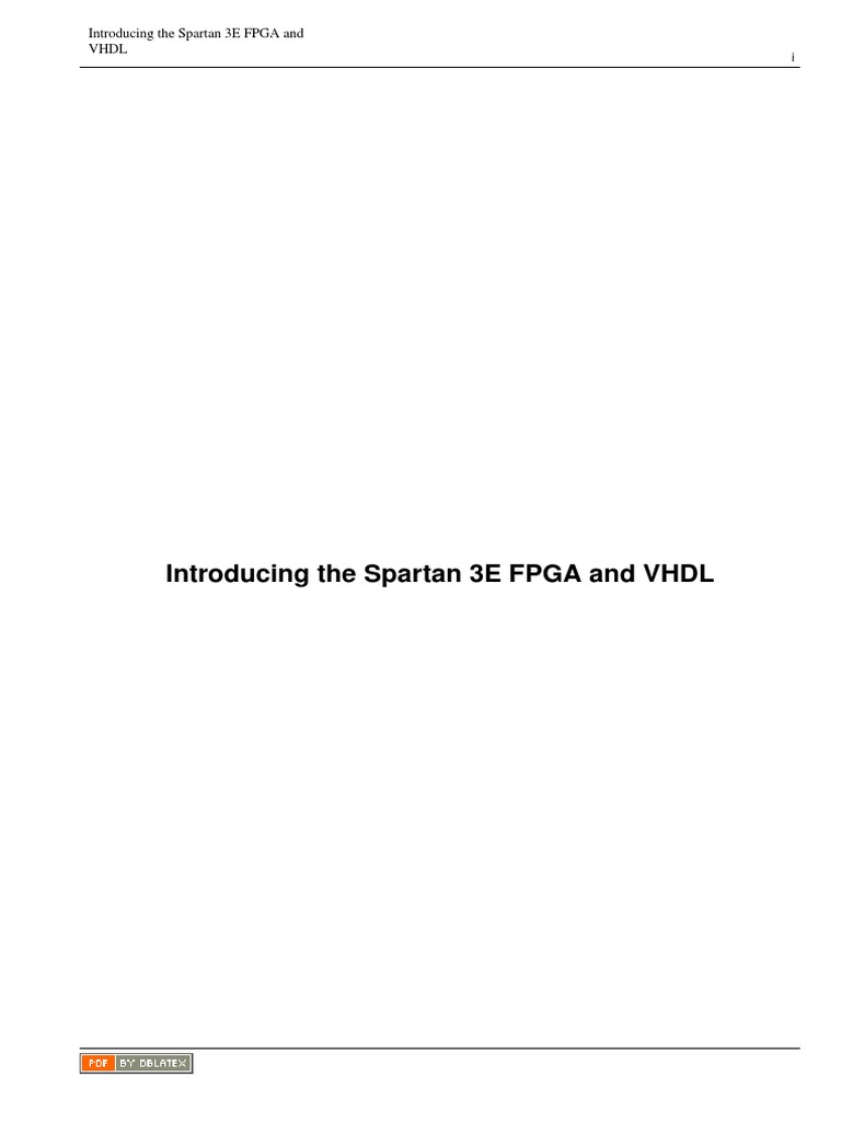 Introducing The Spartan 3e Fpga And Vhdl Pdf
