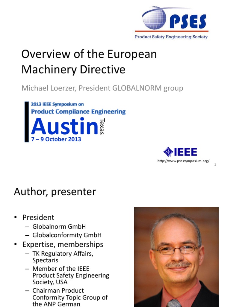 Overview of The European Machinery Directive: Austin | PDF | Wellness ...