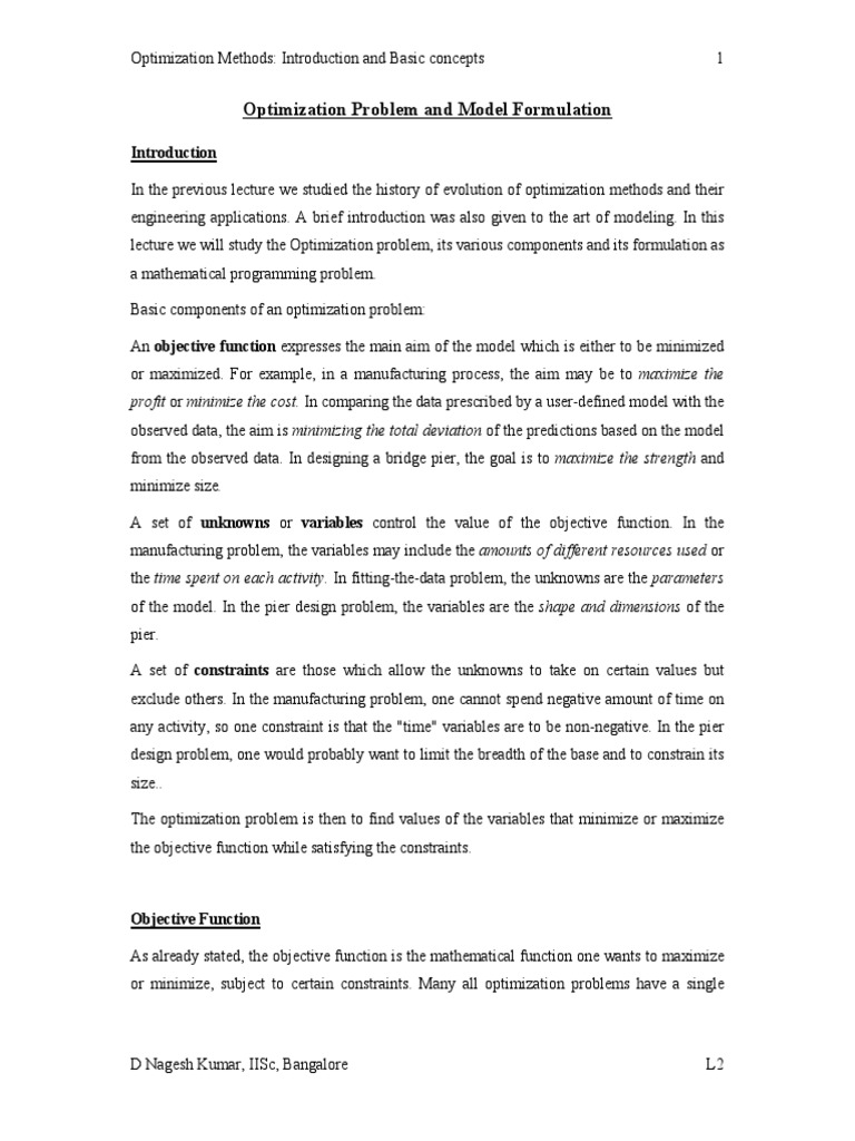 Optimization Model Formulation | PDF | Mathematical Optimization | Loss Function