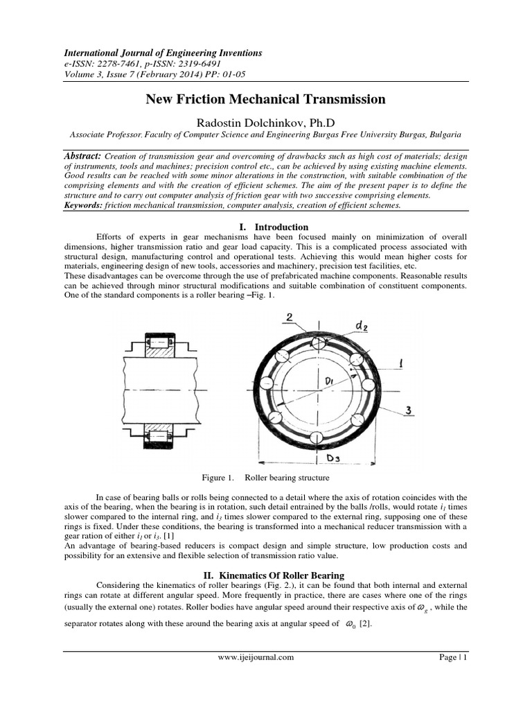 Friction-Based Mechanical Transmission Design | PDF