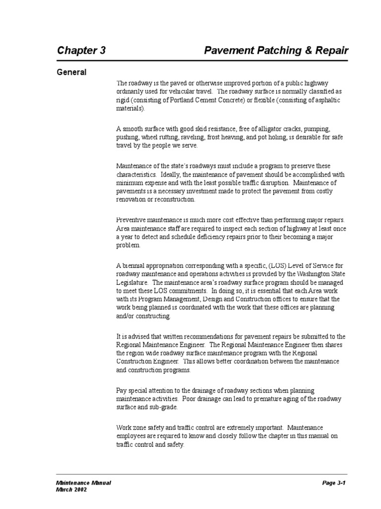 Pavement Patching & Repair Manual Chapter | PDF | Road Surface | Road