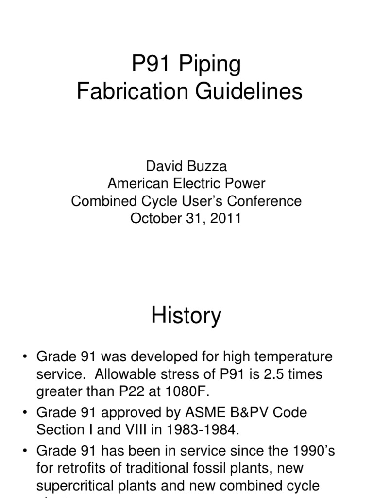 CCUG P91 Fabrication Guidelines Dave Buzza-1 | PDF | Pipe (Fluid ...