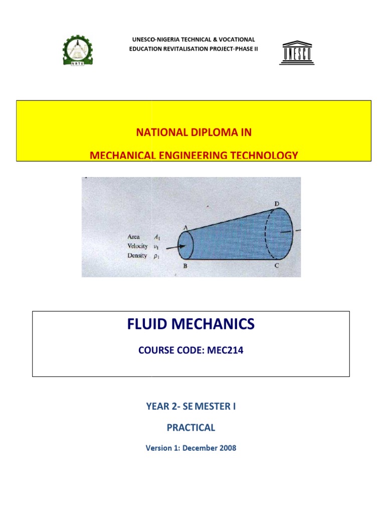 Mec 214 Fluid Mechanics Practicalx | Download Free PDF | Pressure Measurement | Pressure