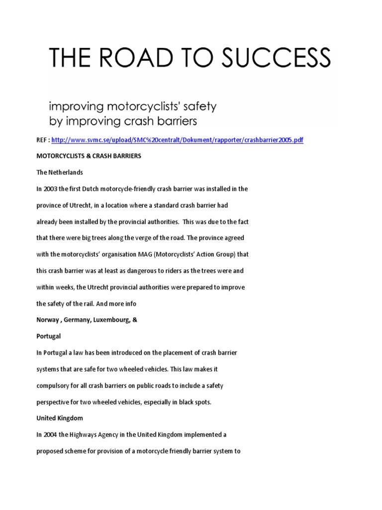 Motorcycle-Friendly Crash Barriers Guide | PDF