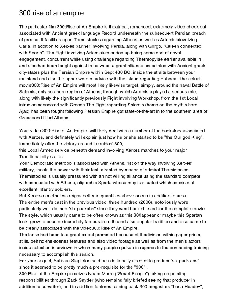 300 Rise of An Empire.20140220.135326 | PDF | Greco Persian Wars ...