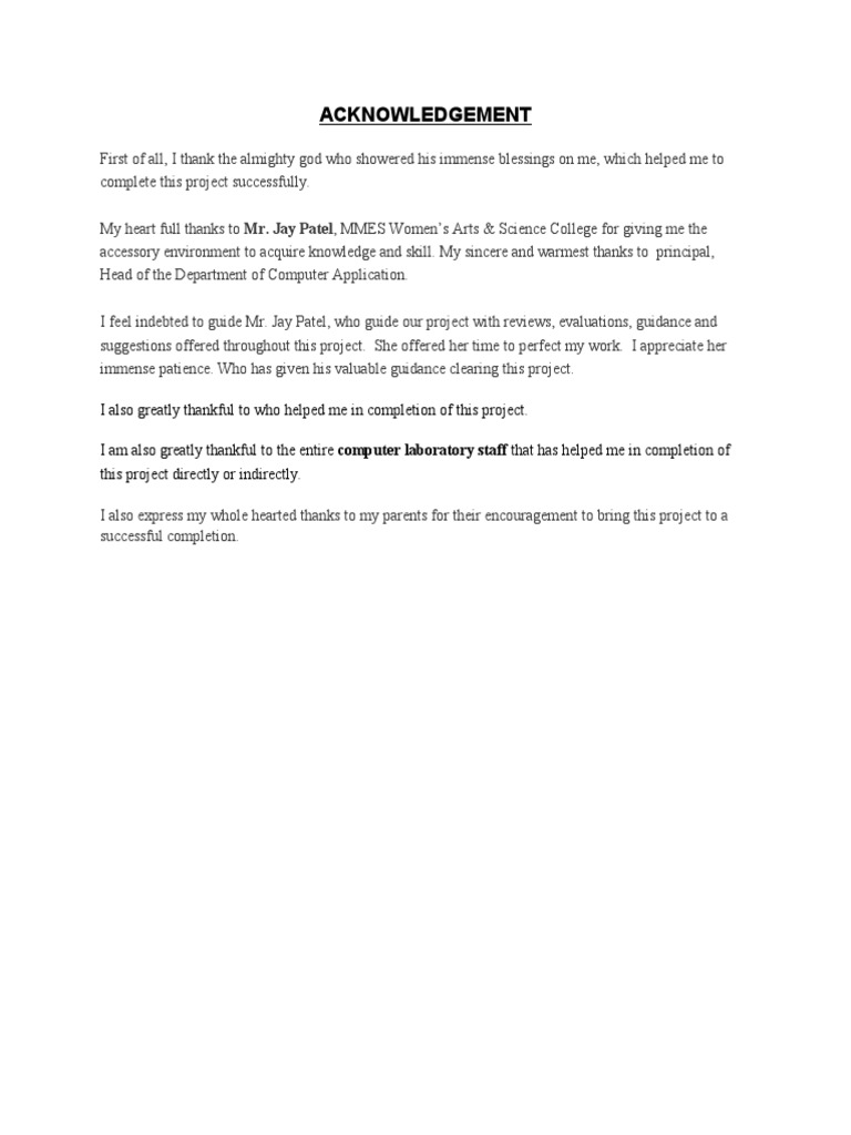 Acknowledgement | PDF | Software Prototyping | Databases