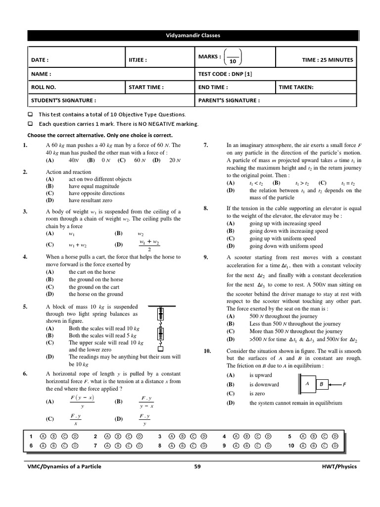 This Test Contains A Total of 10 Objective Type Questions. Each ...