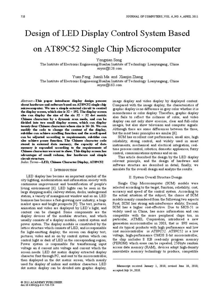 Design Led Matrix | PDF | Microcontroller | Random Access Memory