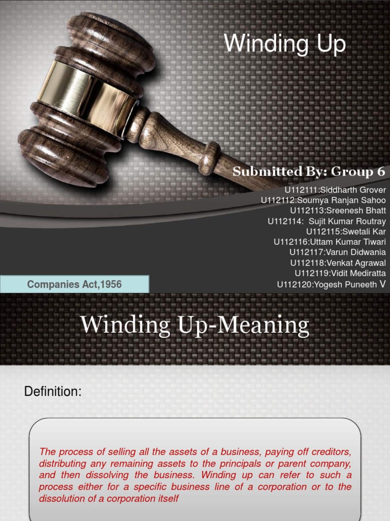 Winding Up of A Company | PDF | Liquidation | Legal Concepts