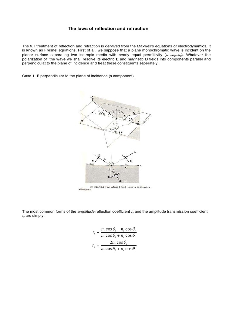 Brewsters Angle and Polarization Manual1 | PDF