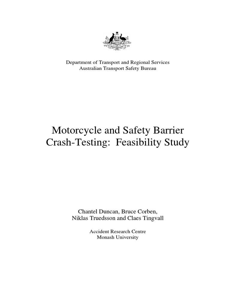 Motorcycle Barrier Crash-Testing Study | PDF | Traffic Collision | Road ...