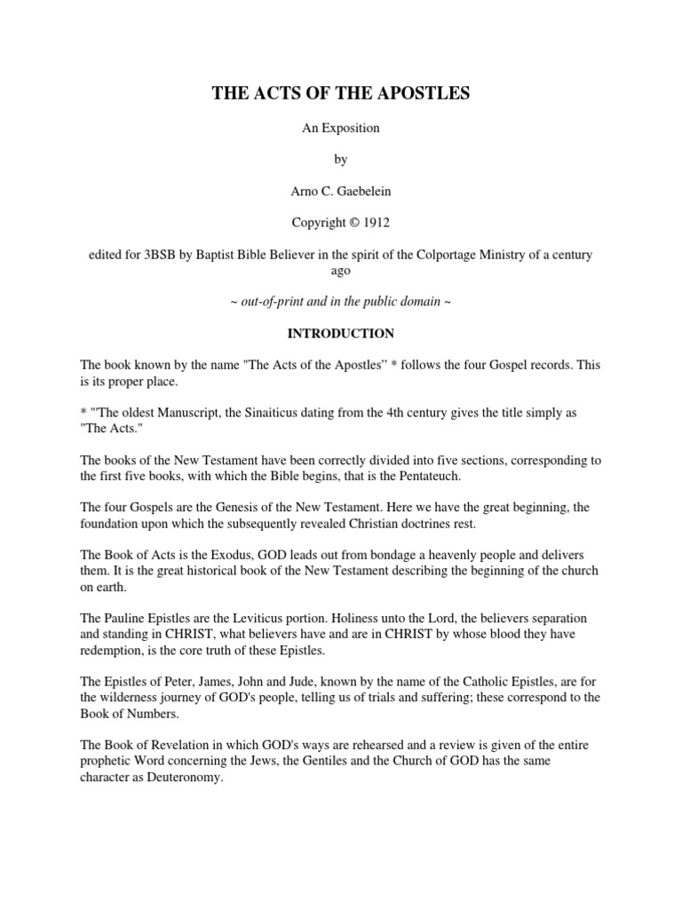 ACGaebelein Acts00. | PDF | Acts Of The Apostles | Gospel Of Luke