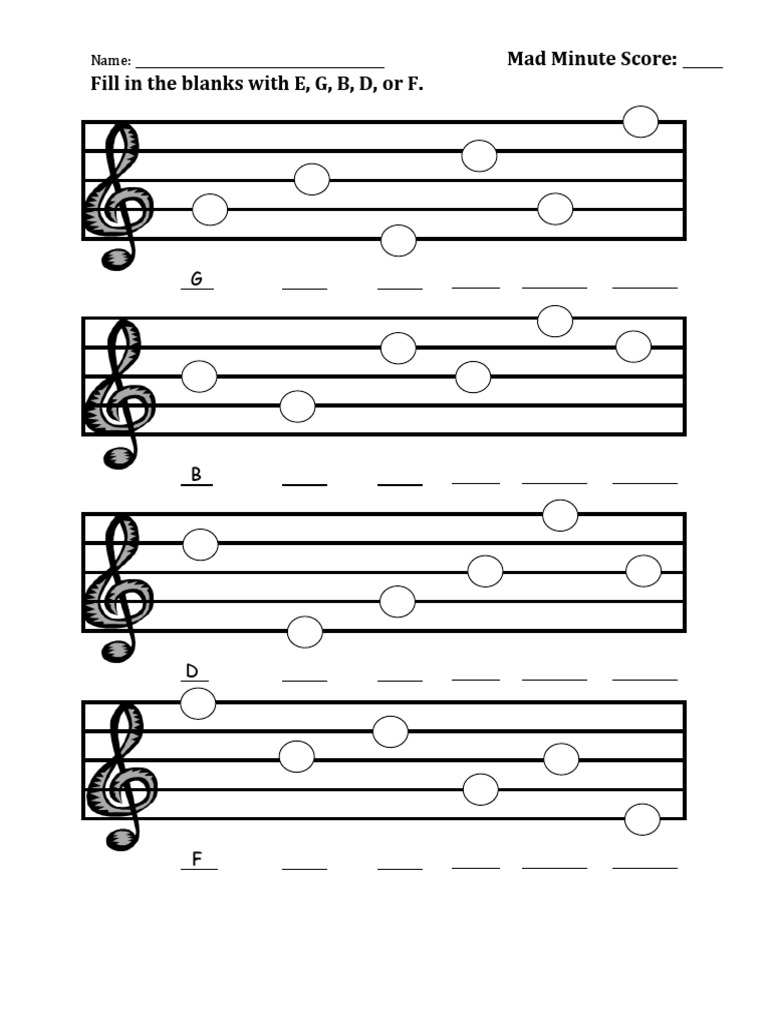 Music Note Identification Quiz | PDF
