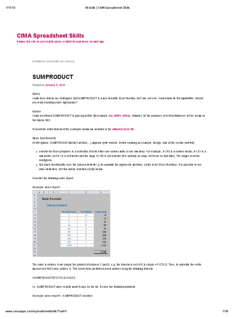 CIMA Spreadsheet Skills | PDF | Internal Rate Of Return | Net Present Value