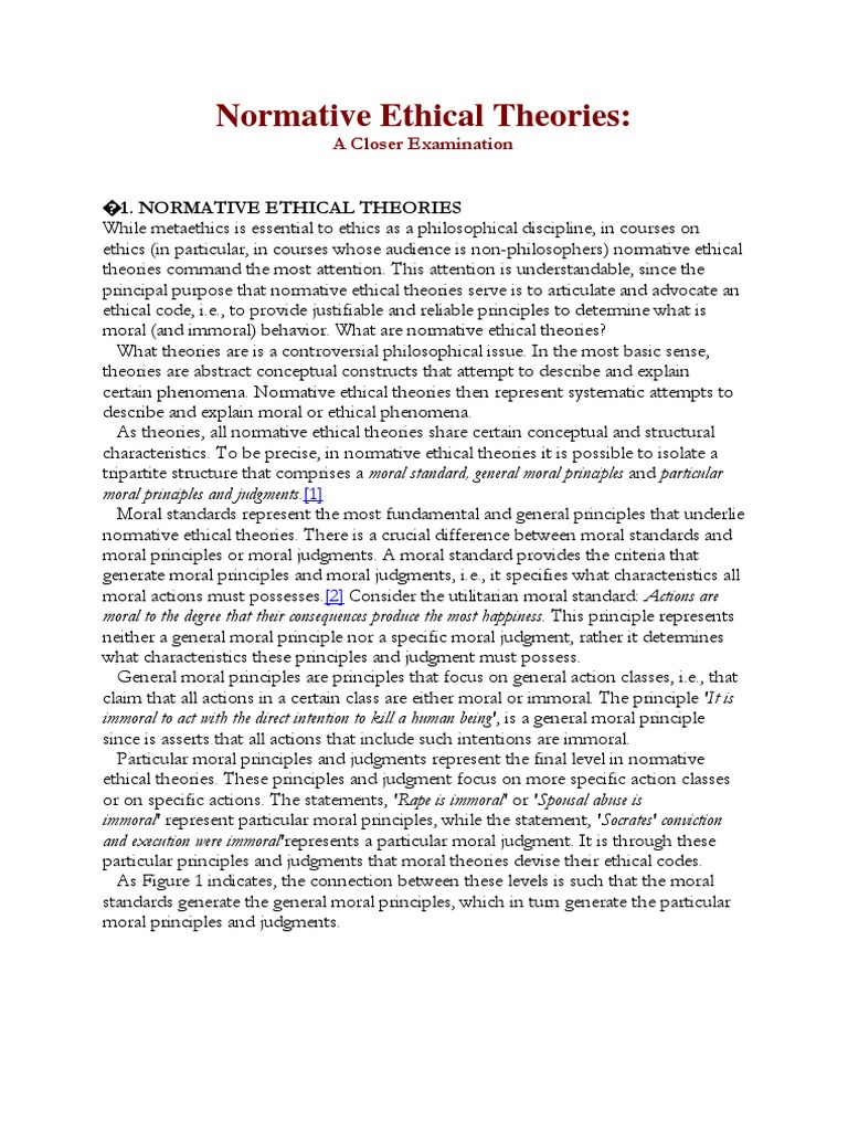 Normative Ethical Theories Guide | PDF | Morality | Relativism