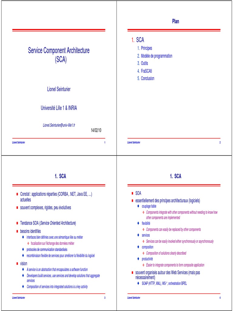 Service Component Architecture (SCA) (SCA) : Lionel Seinturier | PDF ...