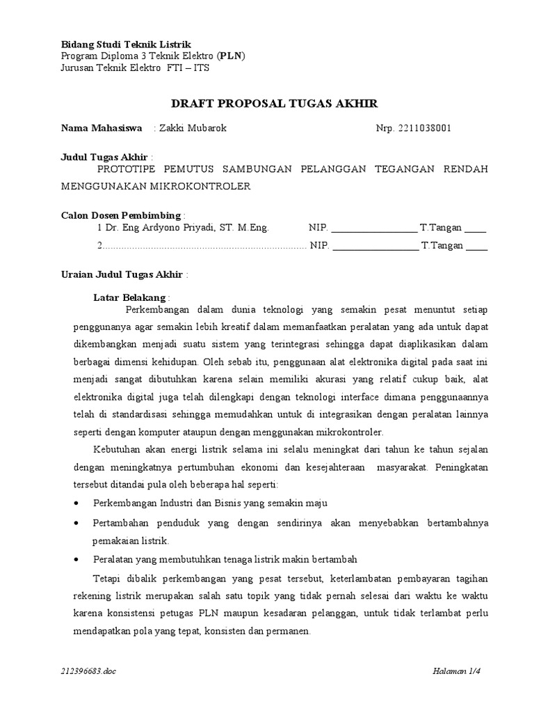 Draft Proposal Tugas Akhir | PDF