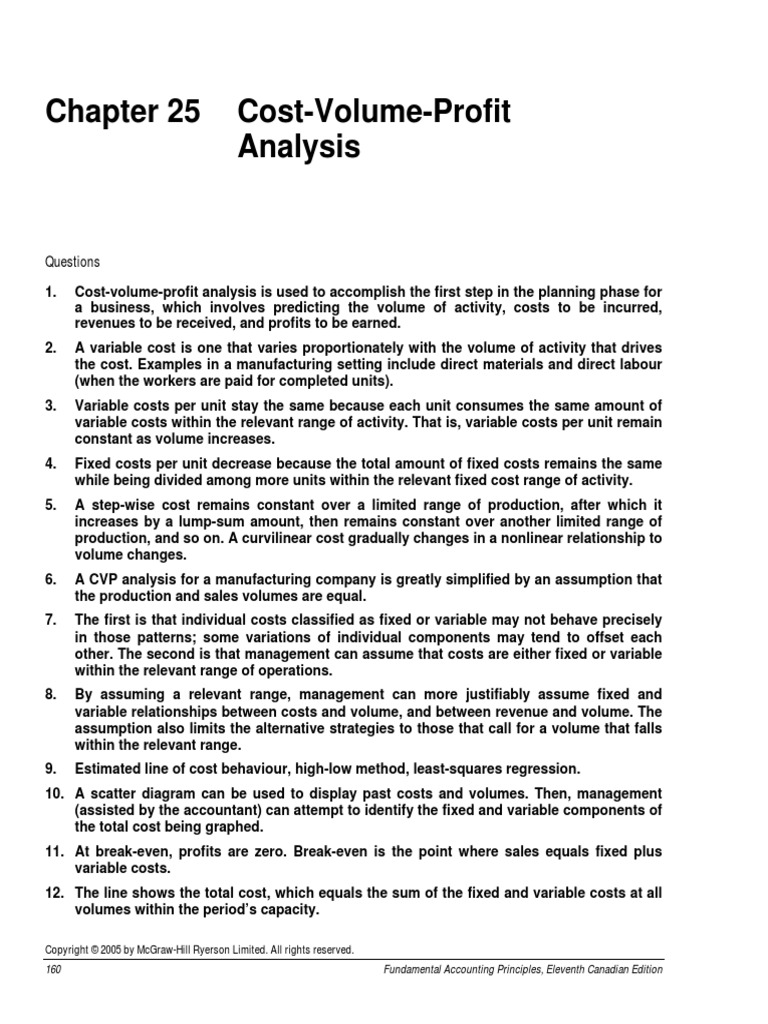 Cost Volume - Profit Analysis | PDF | Tax Rate | Taxes
