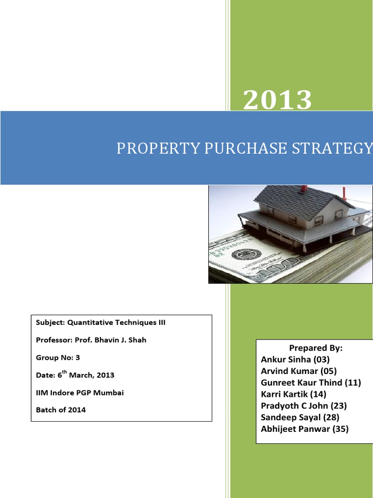 Group 3 - Property Purchase Strategy | PDF | Prediction | Emv