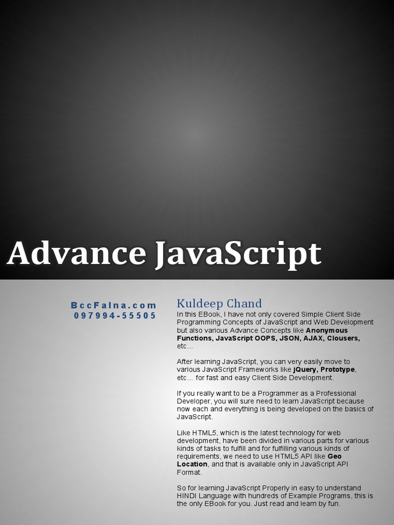 Advance Js in Hindi | PDF | Document Object Model | Java Script