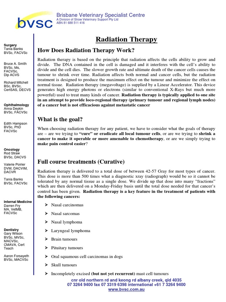 How Does Radiation Therapy Work? | PDF | Radiation Therapy | Cancer