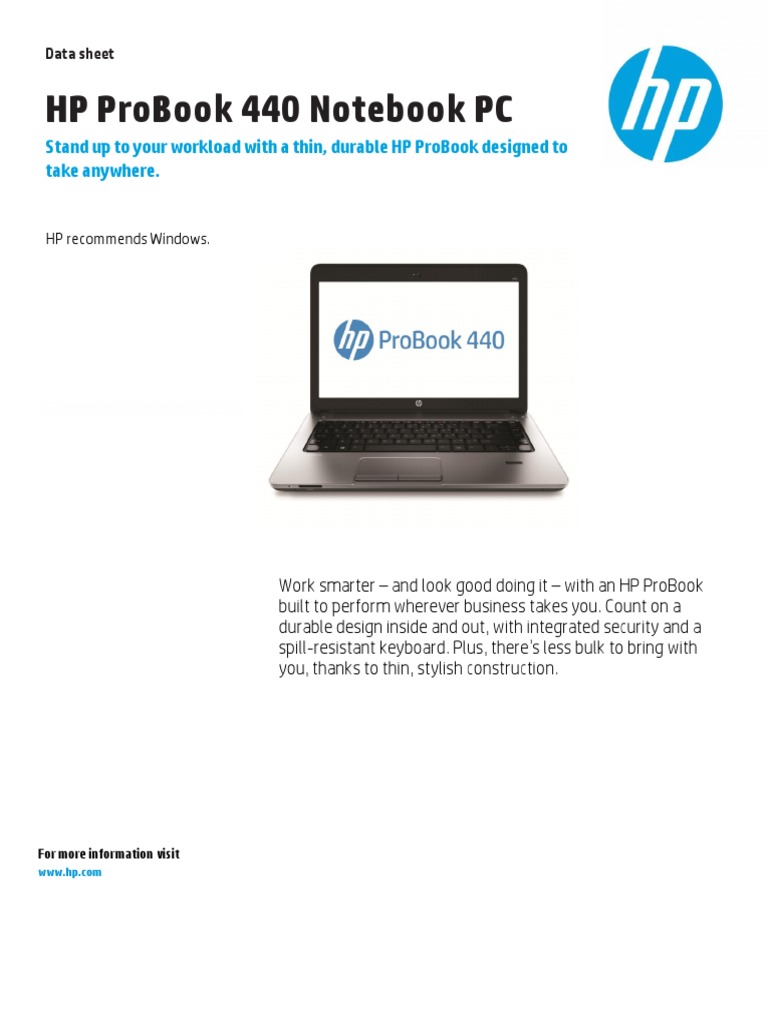 HP ProBook 440 G1 Notebook | PDF | Windows 8 | Operating System