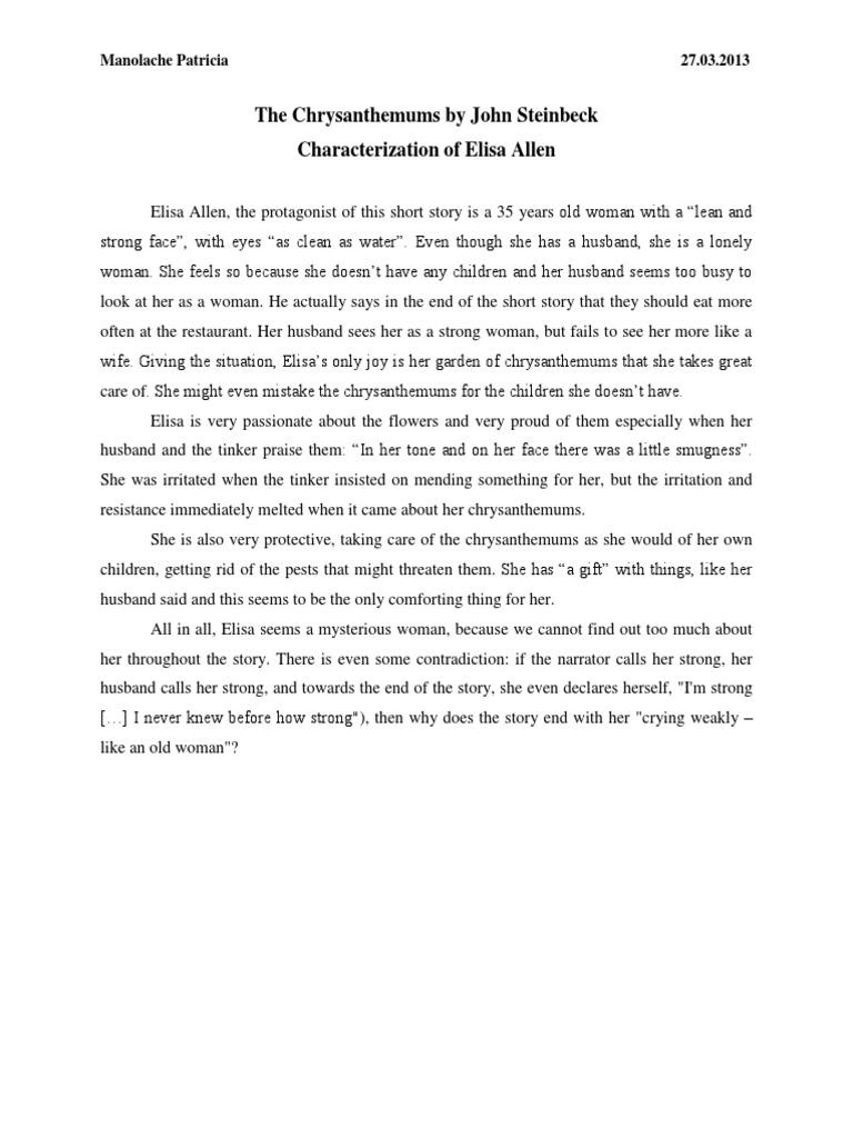 The Chrysanthemums by John Steinbeck | PDF