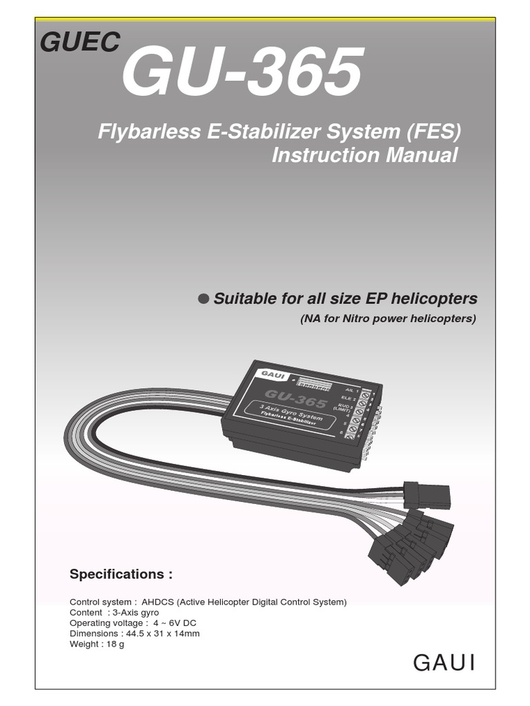Flybarless E-Stabilizer System (FES) Instruction Manual: Suitable For ...