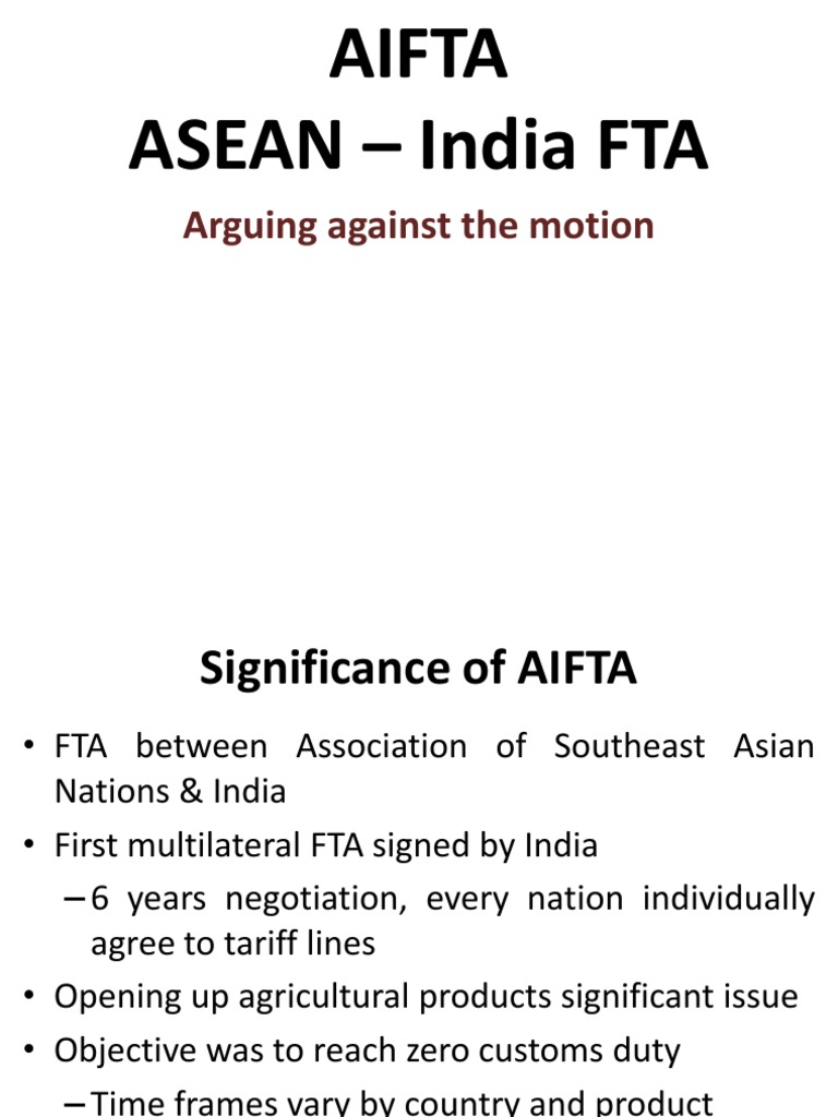 Aifta Cons | Association Of Southeast Asian Nations | Trade