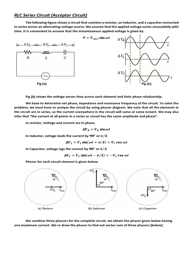 RLC Series Circuit Simplified | PDF | Electrical Network | Series And ...