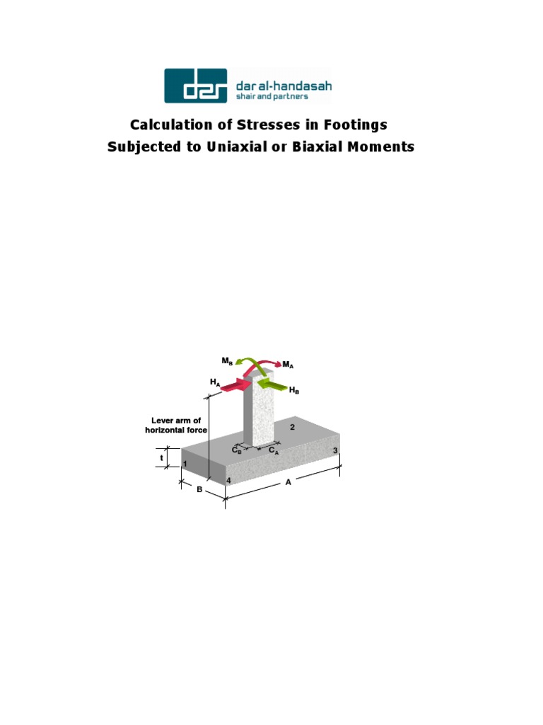 Calculation of Stresses in Footings Subjected To Uniaxial or Biaxial ...
