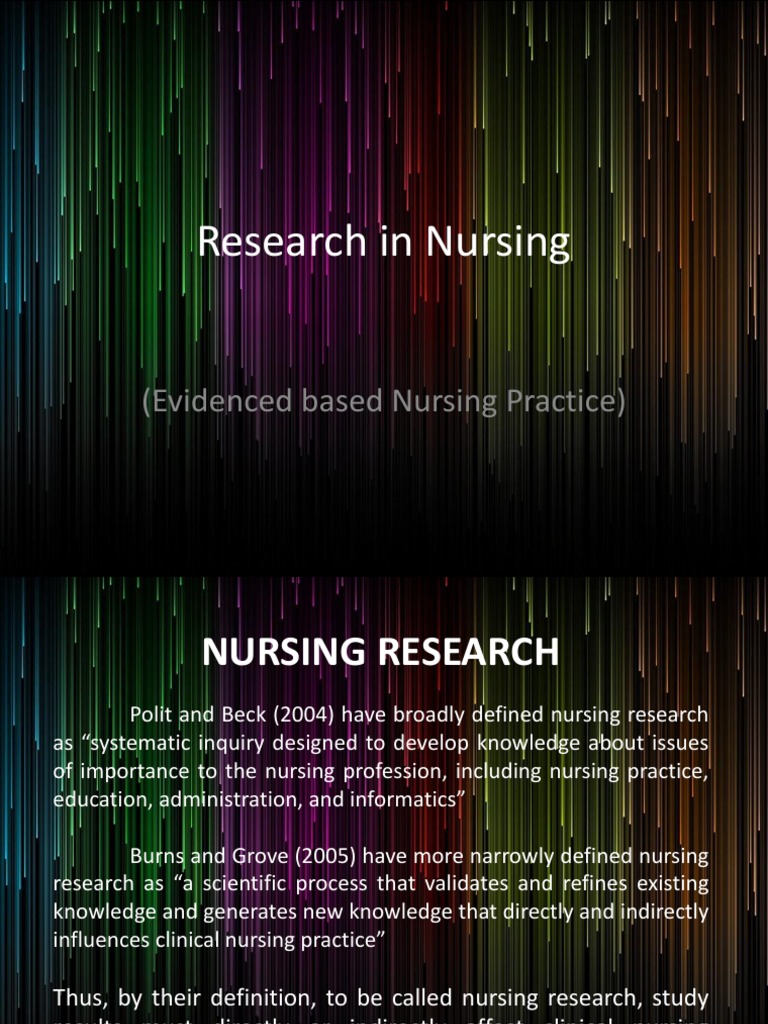 Nursing Research | PDF | Evidence Based Medicine | Nursing