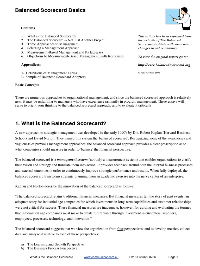 Balanced Scorecard | PDF | Business Process | Strategic Management