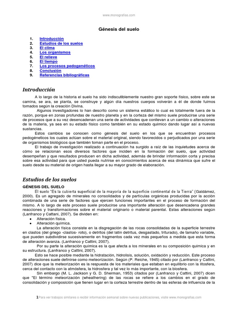 Genesis Del Suelo | PDF | Roca (geología) | Roca ígnea