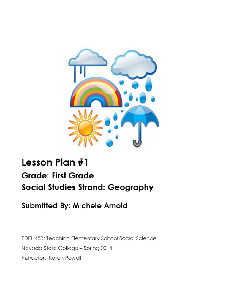 Lesson Plan #1: Grade: First Grade Social Studies Strand: Geography ...