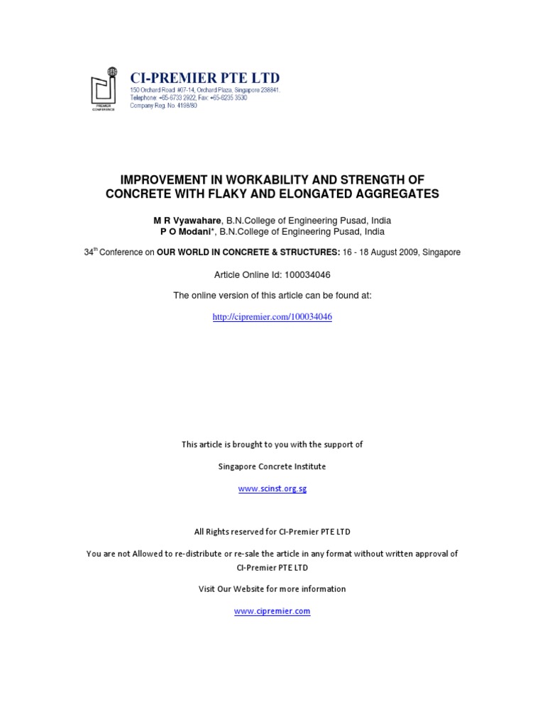 Flaky Elongated Aggregates | PDF | Concrete | Horticulture And Gardening