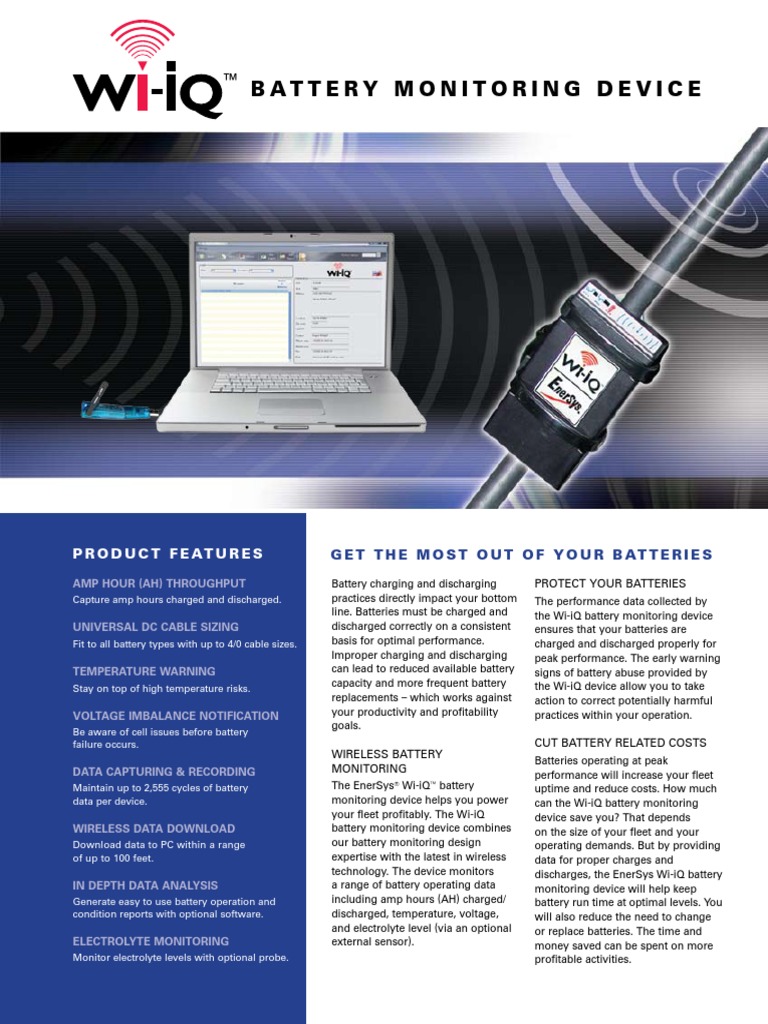 EnerSys Wi-IQ Battery Monitoring Sheet | Battery (Electricity ...