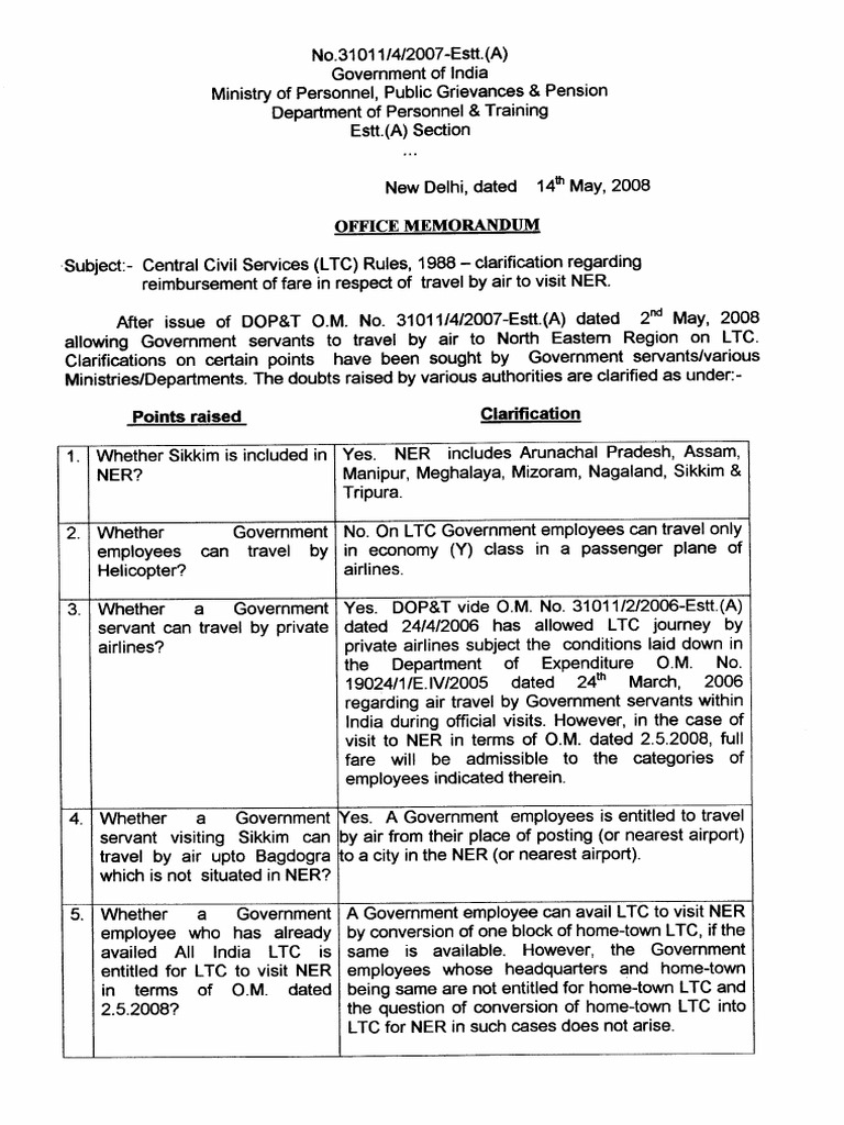 Ccs LTC Rules | Download Free PDF | Government Of India | Government