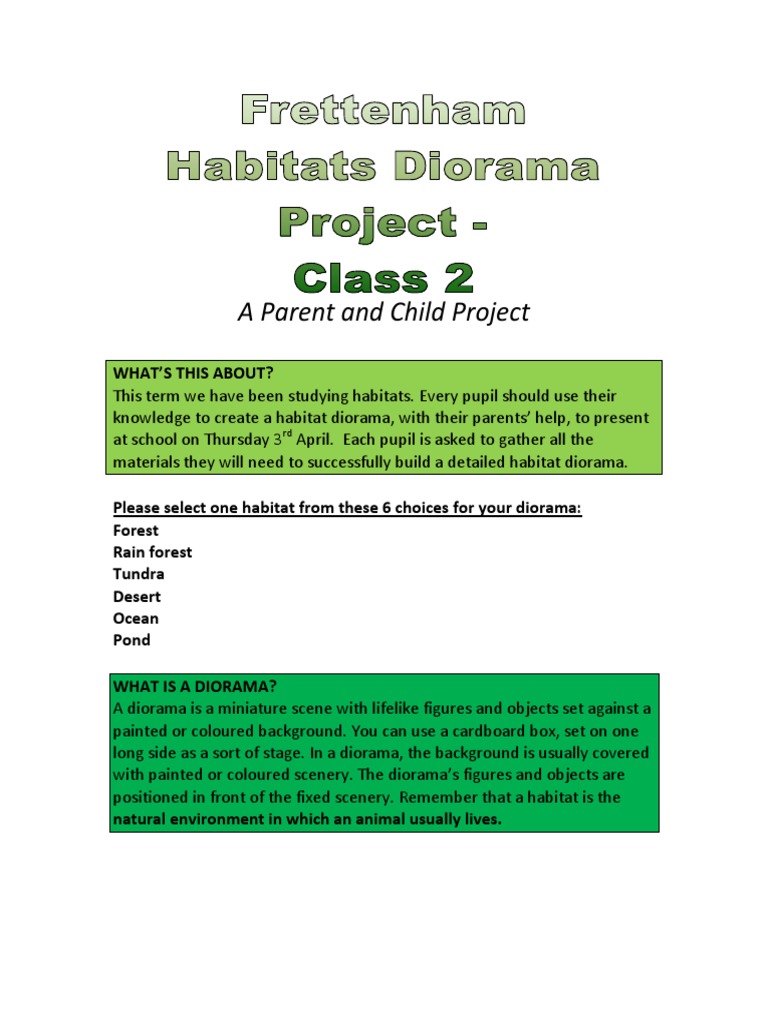 Frett Class 2 Habitat Diorama Project Website | PDF | Habitat | Predation