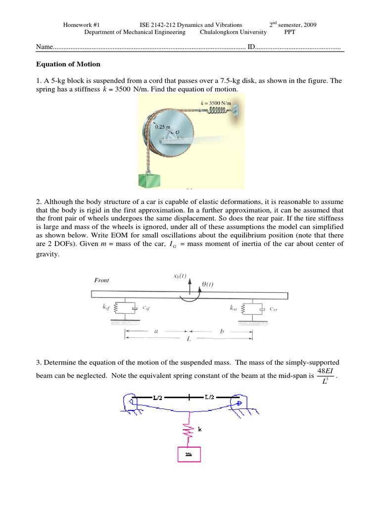 Dynamics & Vibrations Homework | PDF