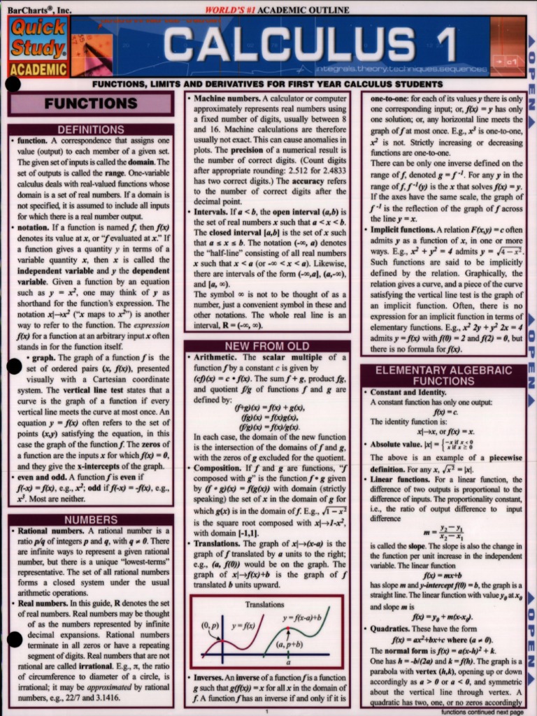 Barchart (Calculus 1) | PDF